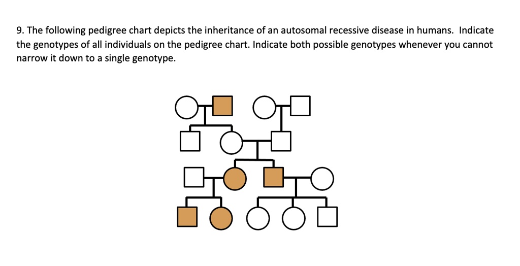 9. The following pedigree chart depicts the inheritance of an autosomal ...