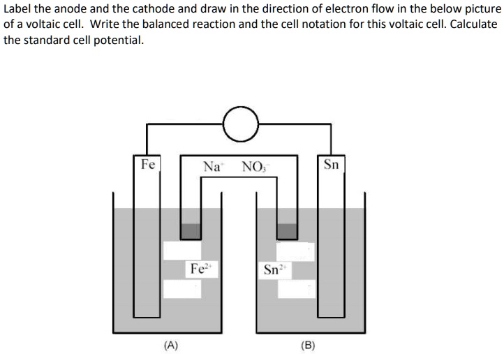 label the anode and the cathode and draw in the direction of electron flow in the below picture ...