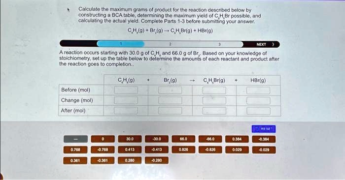 SOLVED: Calculate the maximum grams of product for the reaction ...