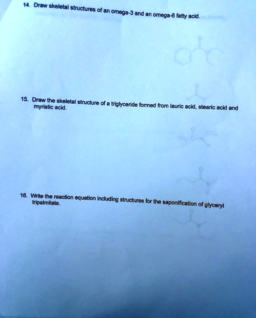 Solved Draw Skeletal Structures Of A 5 Omega 3 And An Omega 6 Fatty