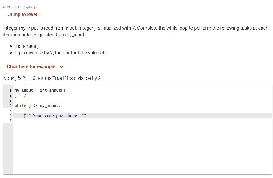 6639805345016qx3zqy7 jump to level 1 integer myinput is read from input ...