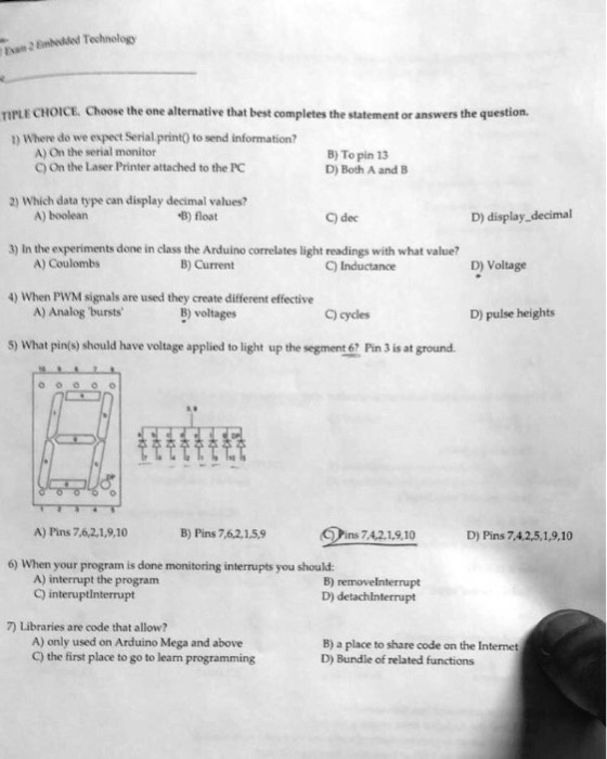 Solved Where Do We Expect Serial Print To Send Information A On The Serial Monitor B On