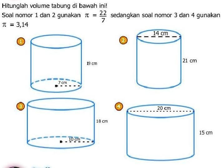 SOLVED: yg jawab gua follow plis pakek cara Hitunglah volume tabung di ...