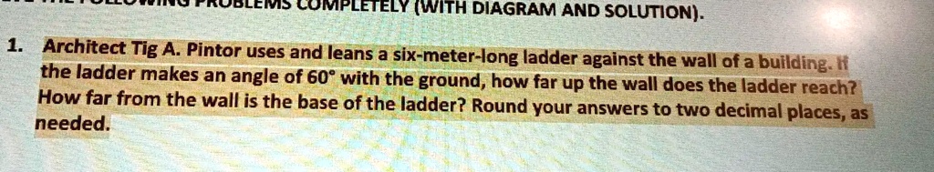 SOLVED: TrobLciiS LUMPLEUELY (With DIAGRAM AND SOLUTION): Architect Tig ...