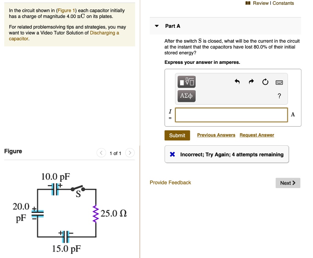 review constants in the circuit shown in figure 1 each capacitor initially has charge of ...