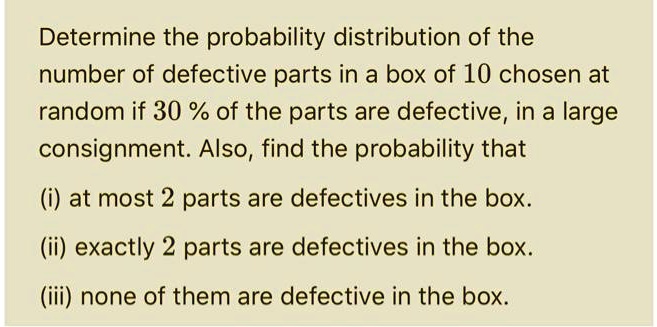 SOLVED: Determine the probability distribution of the number of ...
