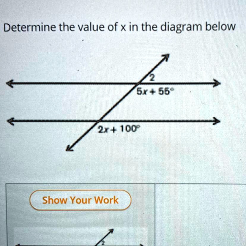 SOLVED: 'Determine the value of x in the diagram below Determine the value of x in the diagram ...