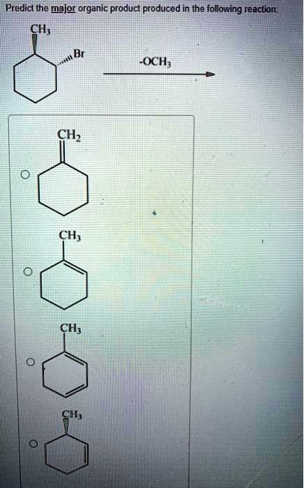 SOLVED: Predict the major organic product produced in the following reaction: CH3OCH2CH2CH3 ...