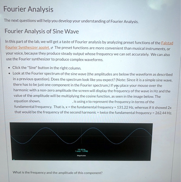 fourier analysis the next questions will help you develop your ...