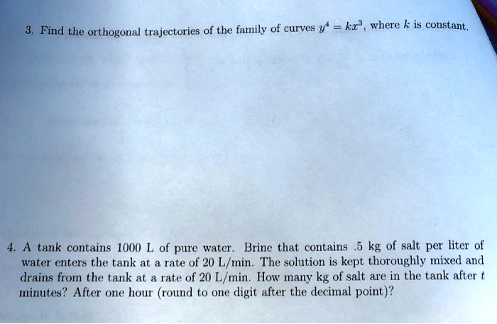 SOLVED: Find the orthogonal trajectories of the family of curves y" =kz ...