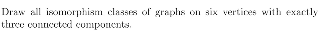 draw all isomorphism classes of graphs on six vertices with exactly ...