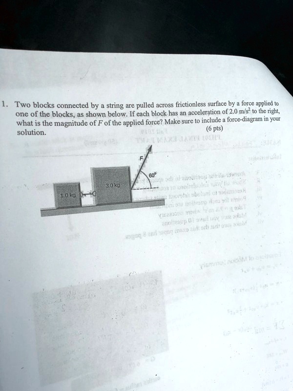 Solved Two Blocks Connected By A String Are Pulled Across A