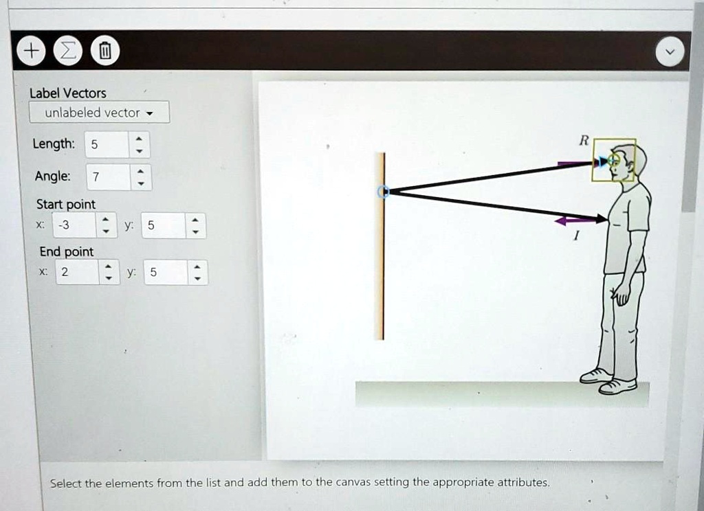 SOLVED:Label Vectors unlabeled vector Length: Angle: Start point End ...