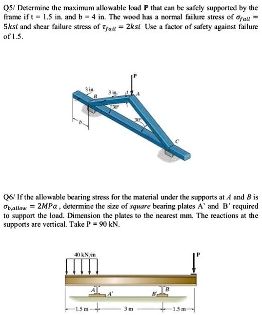 qs determine the maximum allowable load p that can be safely supported by the frame if t l5 in ...