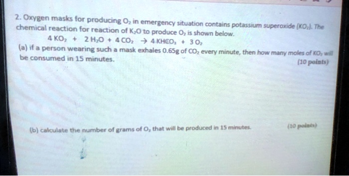 orygen masks for producing oz in emergency situation chemical reaction ...