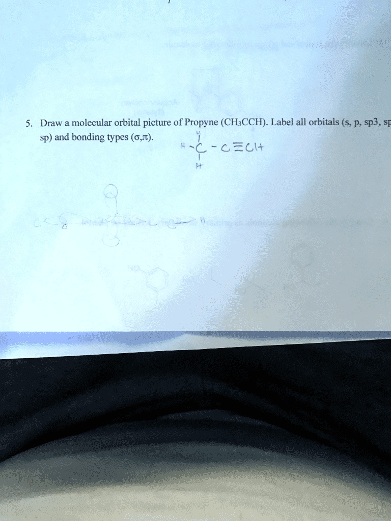 draw a molecular orbital picture of propyne ch3cch label all orbitals s ...