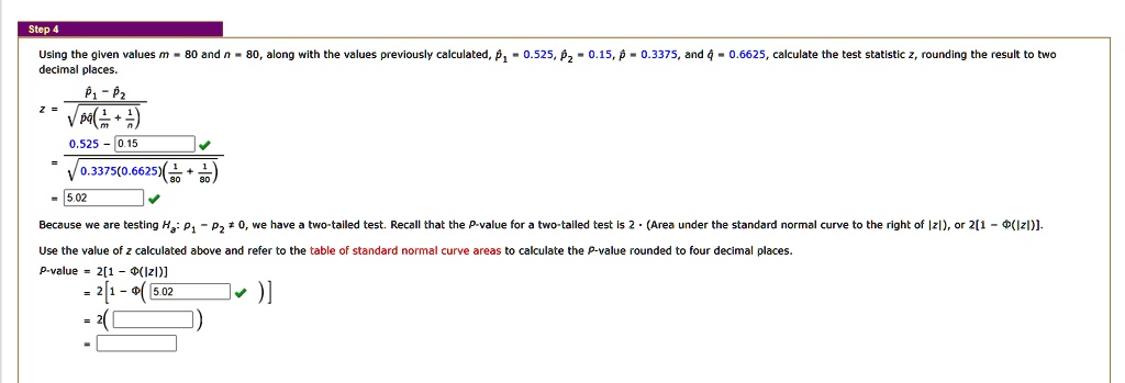 SOLVED: Step 4 Using the given values m = 80 and n = 80, along with the ...