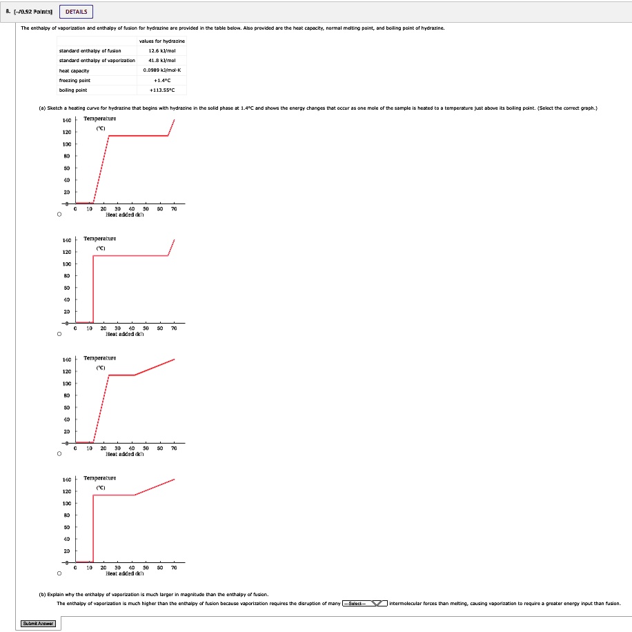 8 052 points details the enthalpy of vaporization and enthalpy of ...
