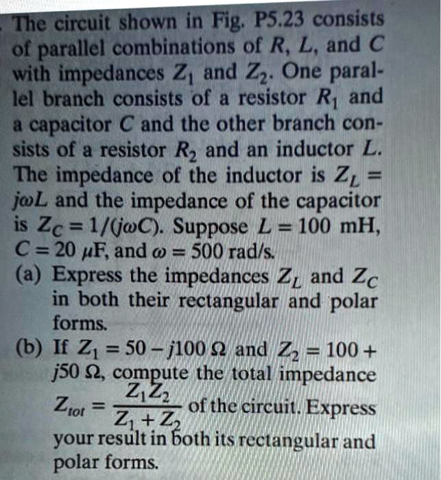 The circuit shown in Fig. P5.23 consists of parallel combinations of R ...