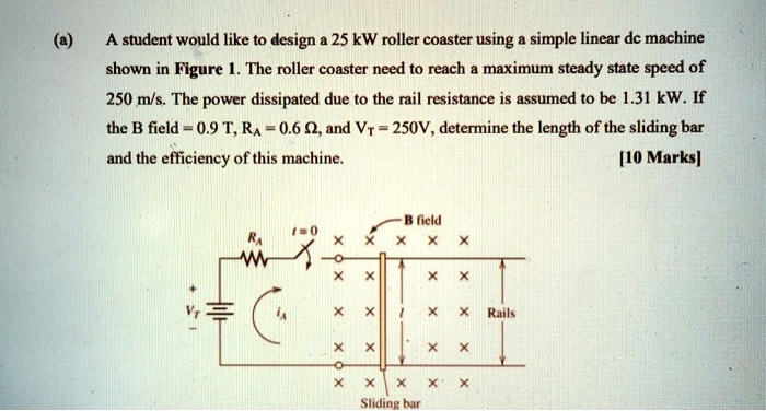 SOLVED: A student would like to design a 25 kW roller coaster using a ...
