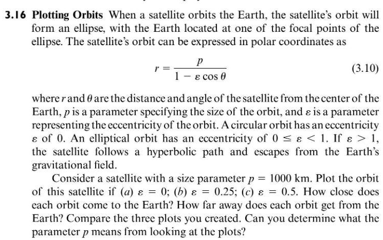 Video Solution 3 16 Plotting Orbits When A Satellite Orbits The Earth The Satellite S Orbit