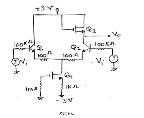 SOLVED: For the circuit shown in Figure 1, answer the following questions: 1) Determine the ...