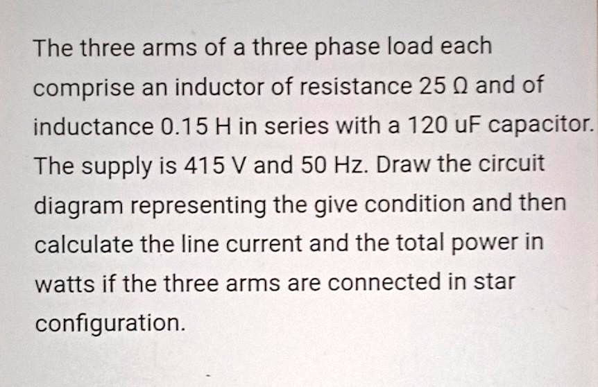 SOLVED: The three arms of a three-phase load each comprise an inductor ...