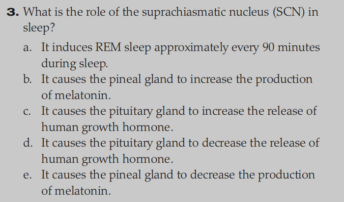 SOLVED: 3. What is the role of the suprachiasmatic nucleus (SCN) in ...