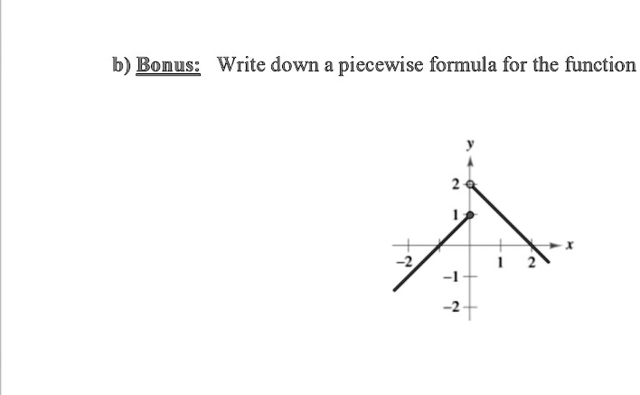 SOLVED: b) Bonus: Write down a piecewise formula for the function
