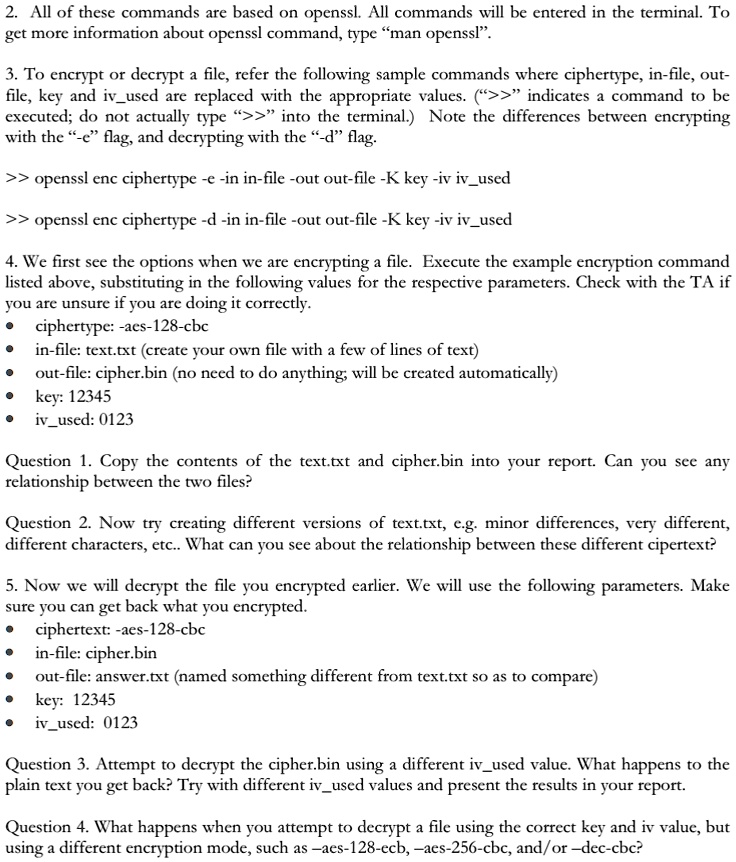 Solved All Of These Commands Are Based On Openssl All Commands Will Be Entered In The Terminal