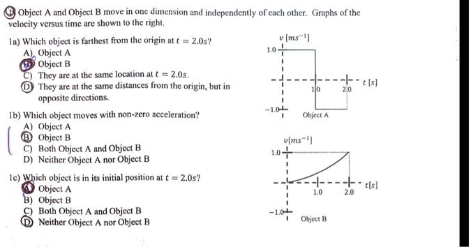 SOLVED: Texts: Object A and Object B move in one dimension and ...