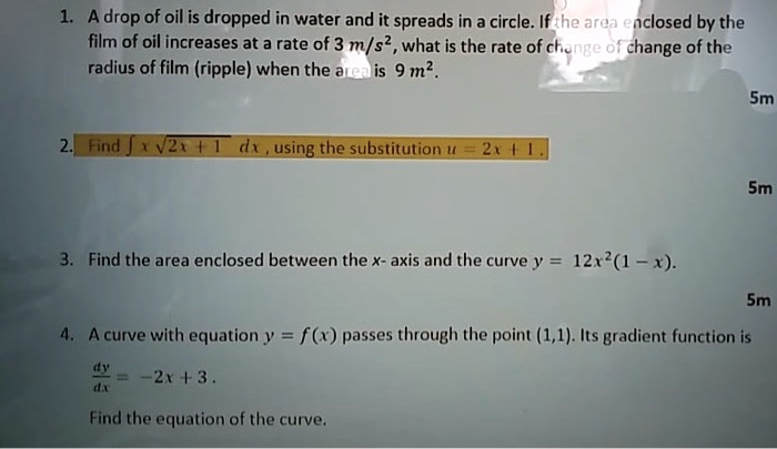 a drop of oil is dropped in water and it spreads in a circle if the ...