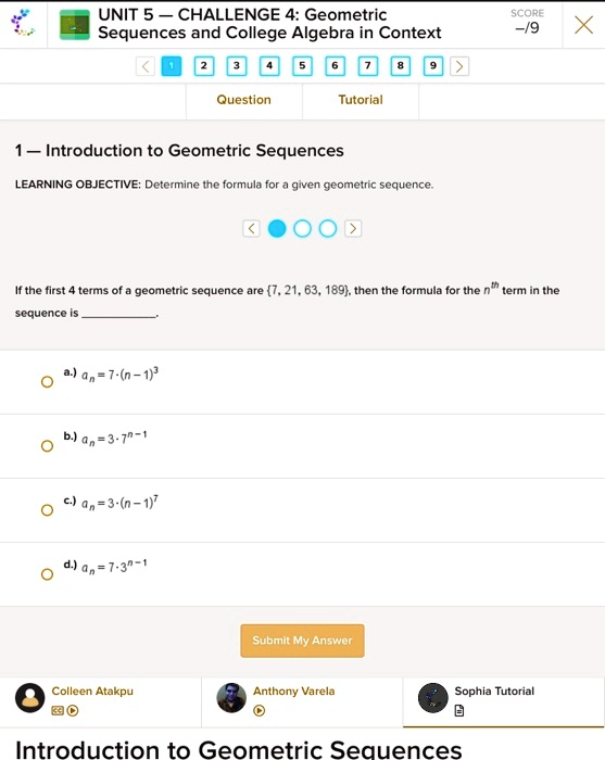 SOLVED: Text: UNIT 5 - CHALLENGE 4: Geometric Sequences and College ...