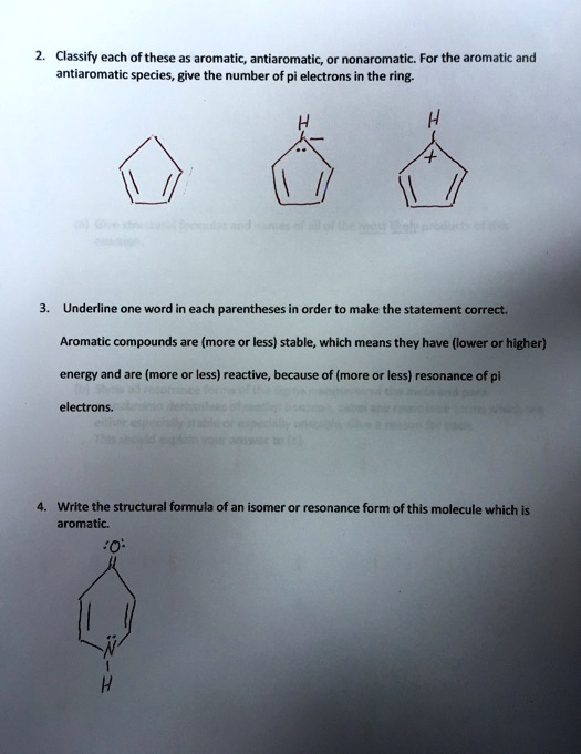 SOLVED:Classify each of these aromatic; antiaromatic; or nonaromatic ...