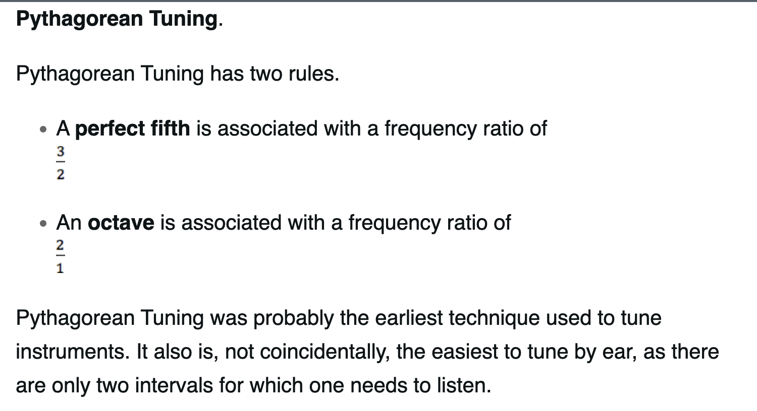 SOLVED: Pythagorean Tuning. Pythagorean Tuning has two rules. - A perfect fifth is associated ...