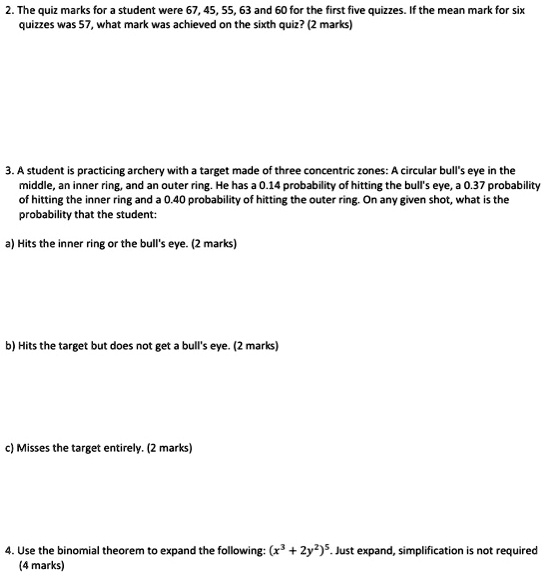 the qul marks for student were 67 4555 63 and 60 for the first five ...