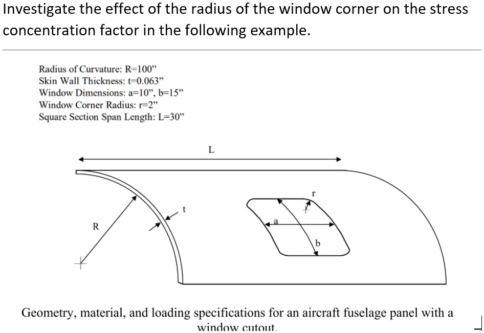 Investigate the effect of the radius of the window corner on the stress ...