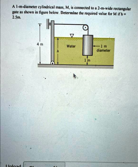 [GET ANSWER] A 1-m-diameter cylindrical mass, M, is connected to a 2-m ...
