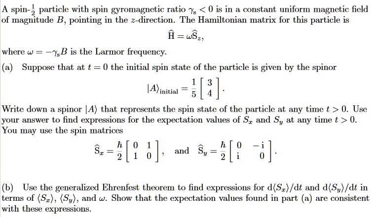 SOLVED: A spin-2 particle with a spin gyromagnetic ratio s
