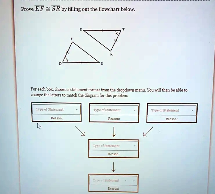 SOLVED: Prove EF SR by filling out the flowchart below. For each box ...