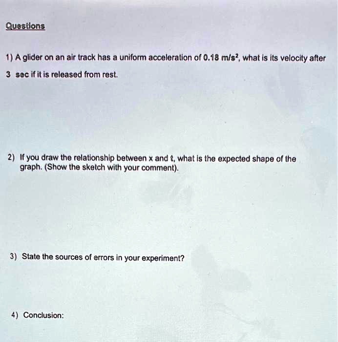 SOLVED: solve them all please, this is physics lab 1, uniformly ...