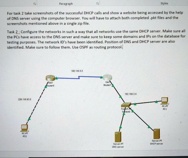 For task 2 take screenshots of the successful DHCP calls and show a website being accessed by ...