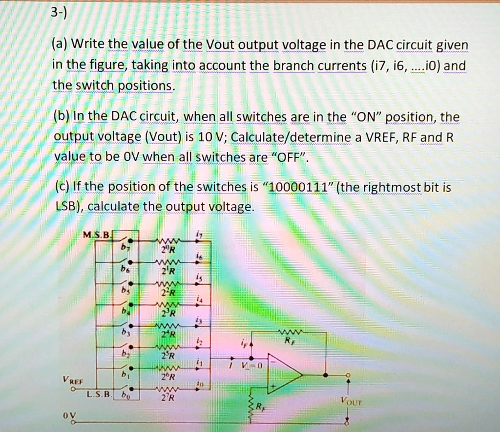 SOLVED: (a) Write the value of the Vout output voltage in the DAC circuit given in the figure ...