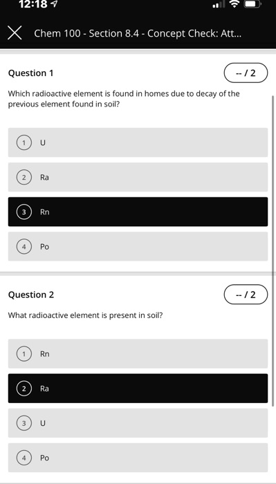 SOLVED: 712*18 / Chem 100 Section 8.4 Concept Check: Att Question 12 ...