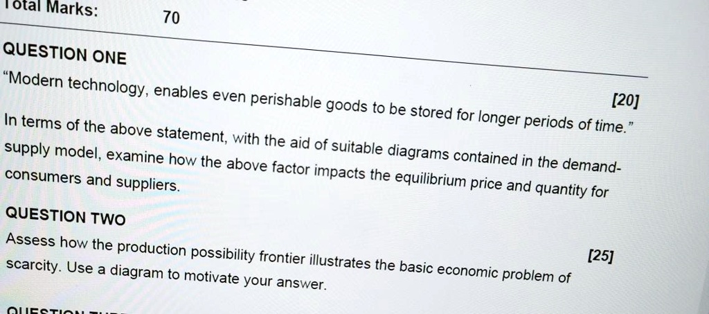 I otal Marks: 70 QUESTION ONE [20] "Modern technology enables even ...