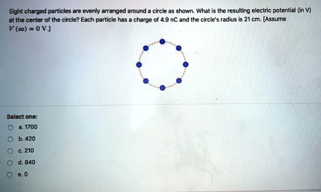 SOLVED: Eight charged particles are evenly arranged around a circle as ...