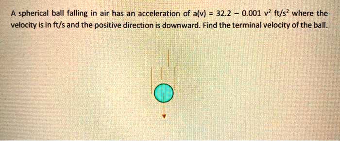 a spherical ball falling in air has an acceleration of alv 322 0001 v2 ...
