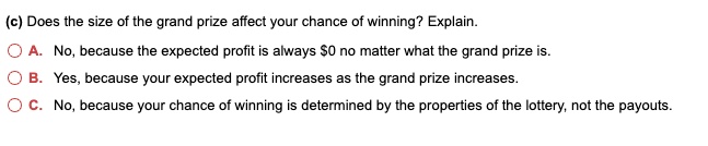 c does the size of the grand prize affect your chance of winning ...