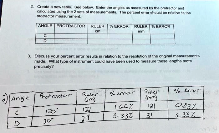 SOLVED: i just need question 3 answered about the percent error results. thank you 2.Create a ...