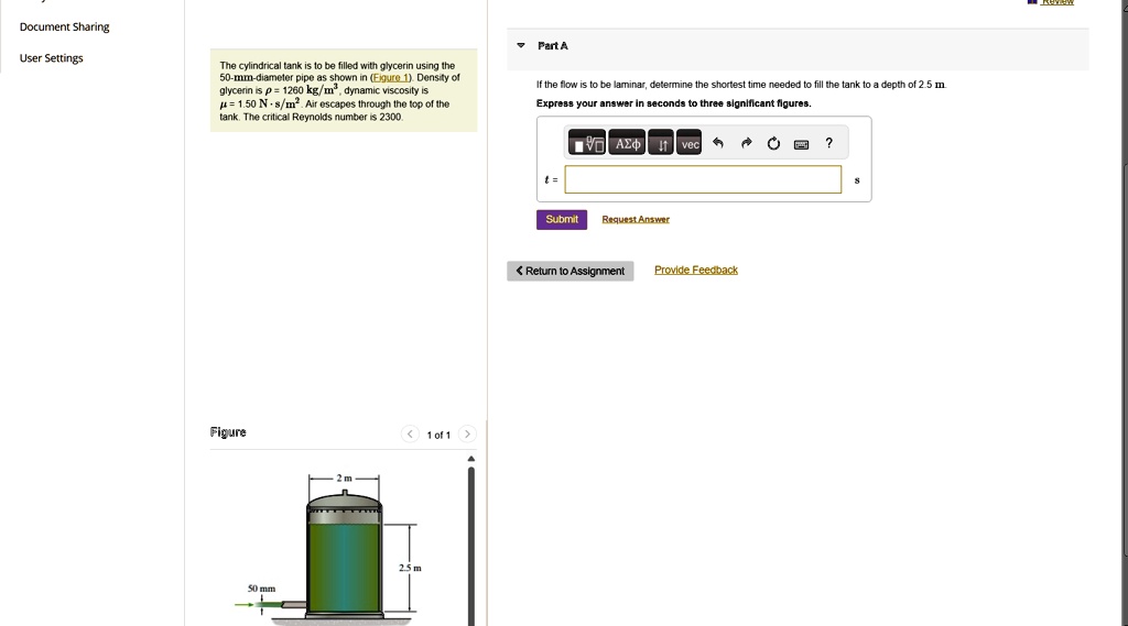 the cylindrical tank is to be filled with glycerin using the 50 mm ...
